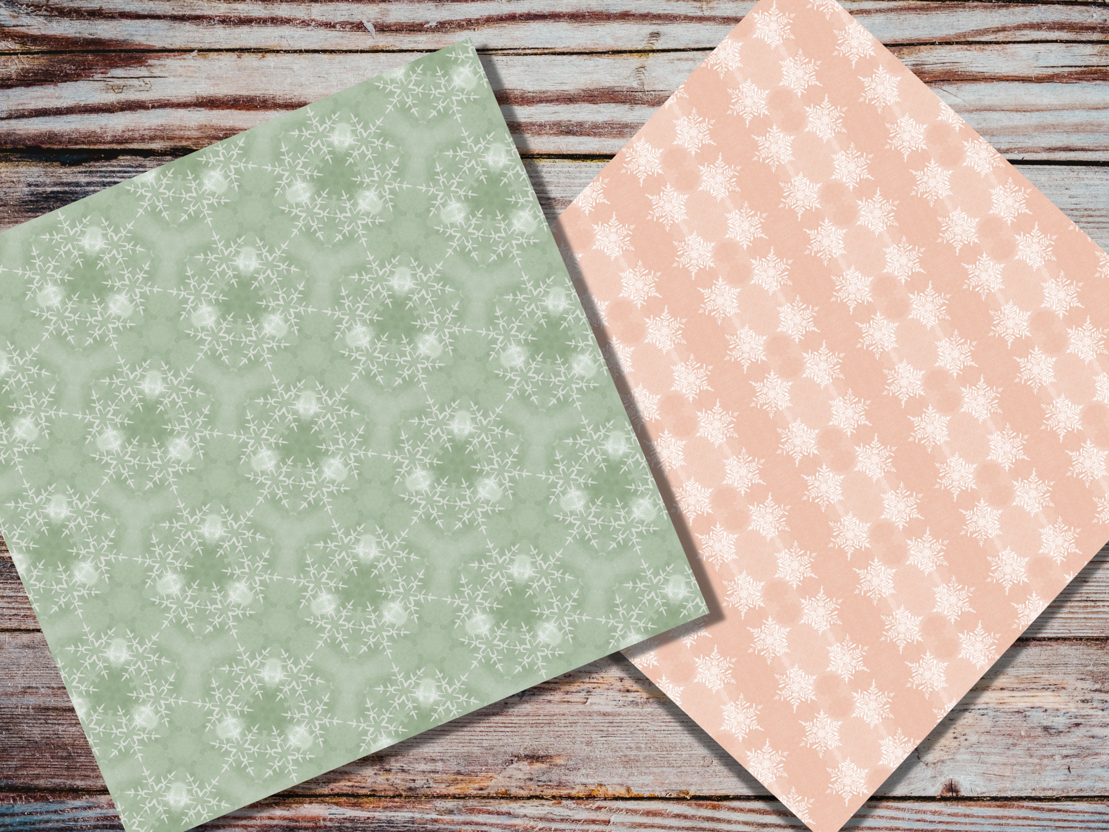 10 Snowflake Winter Digital Paper Christmas Paper Pack Snow - Etsy