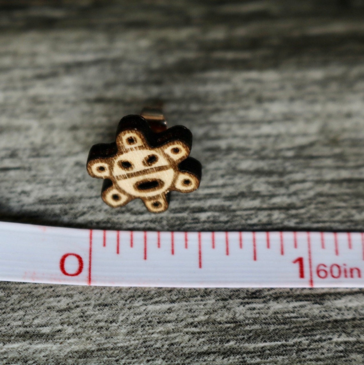 Taino Laser-cut Wood Stud Earrings - Etsy