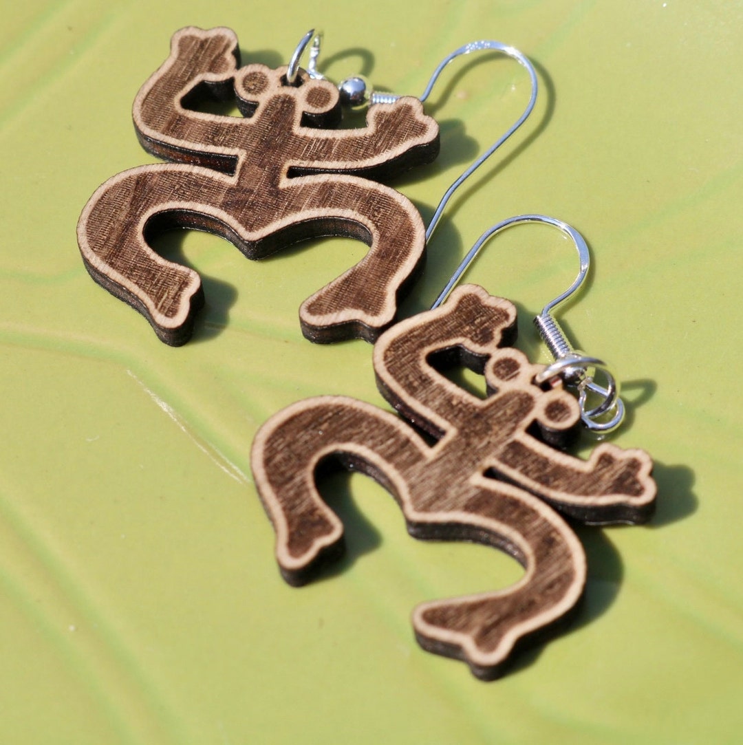 Coqui Taino Laser-cut Wood Dangle Earrings - Etsy