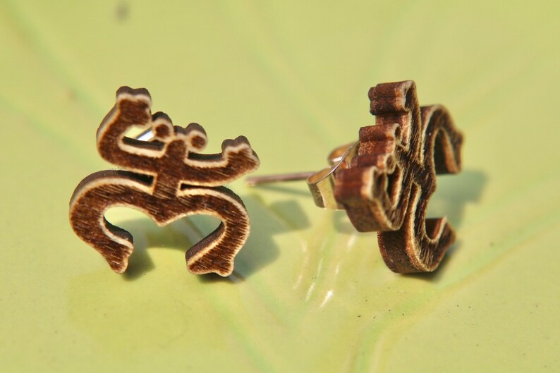Taino Laser-cut Wood Stud Earrings - Etsy