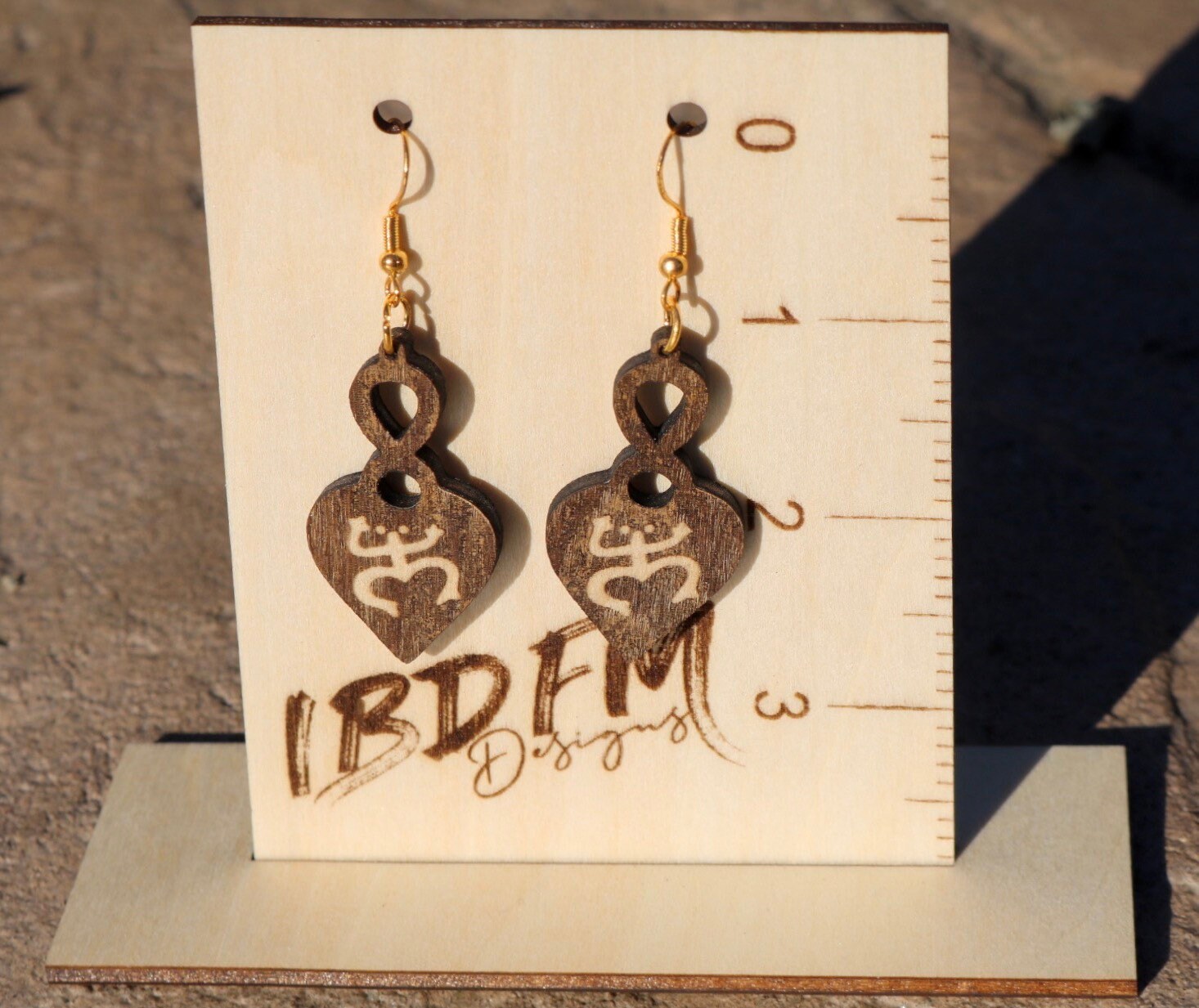 Heart Taino Symbol Laser-cut Wood Dangle Earrings - Etsy
