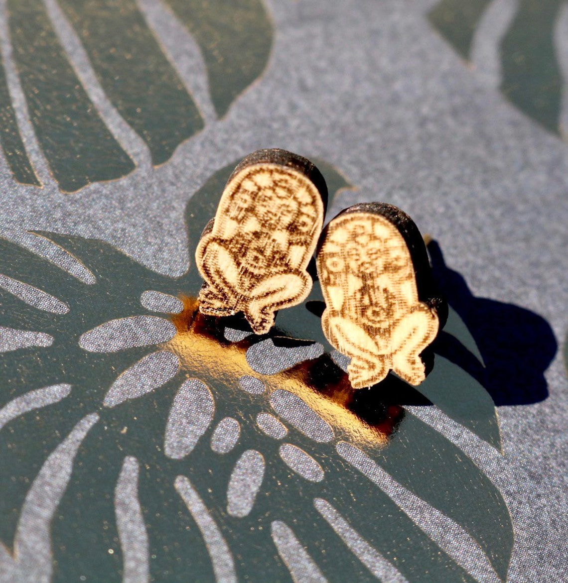 Atabey, Taino Goddess, Laser-cut Wood Stud Earrings - Etsy