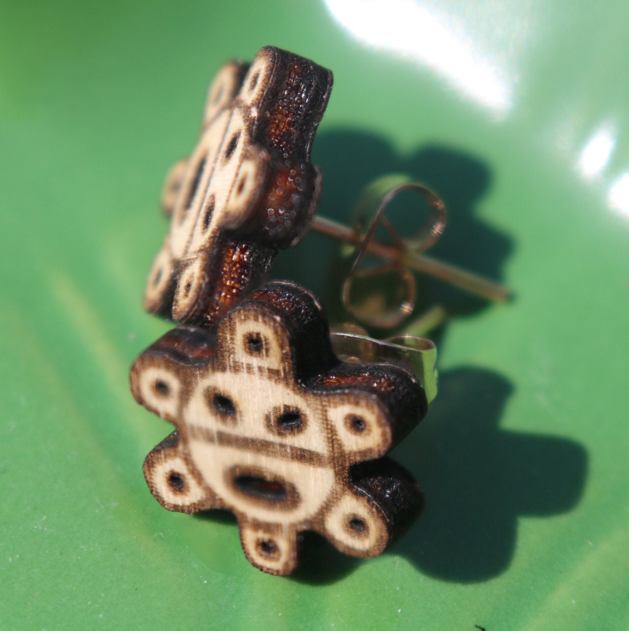Taino Laser-cut Wood Stud Earrings - Etsy