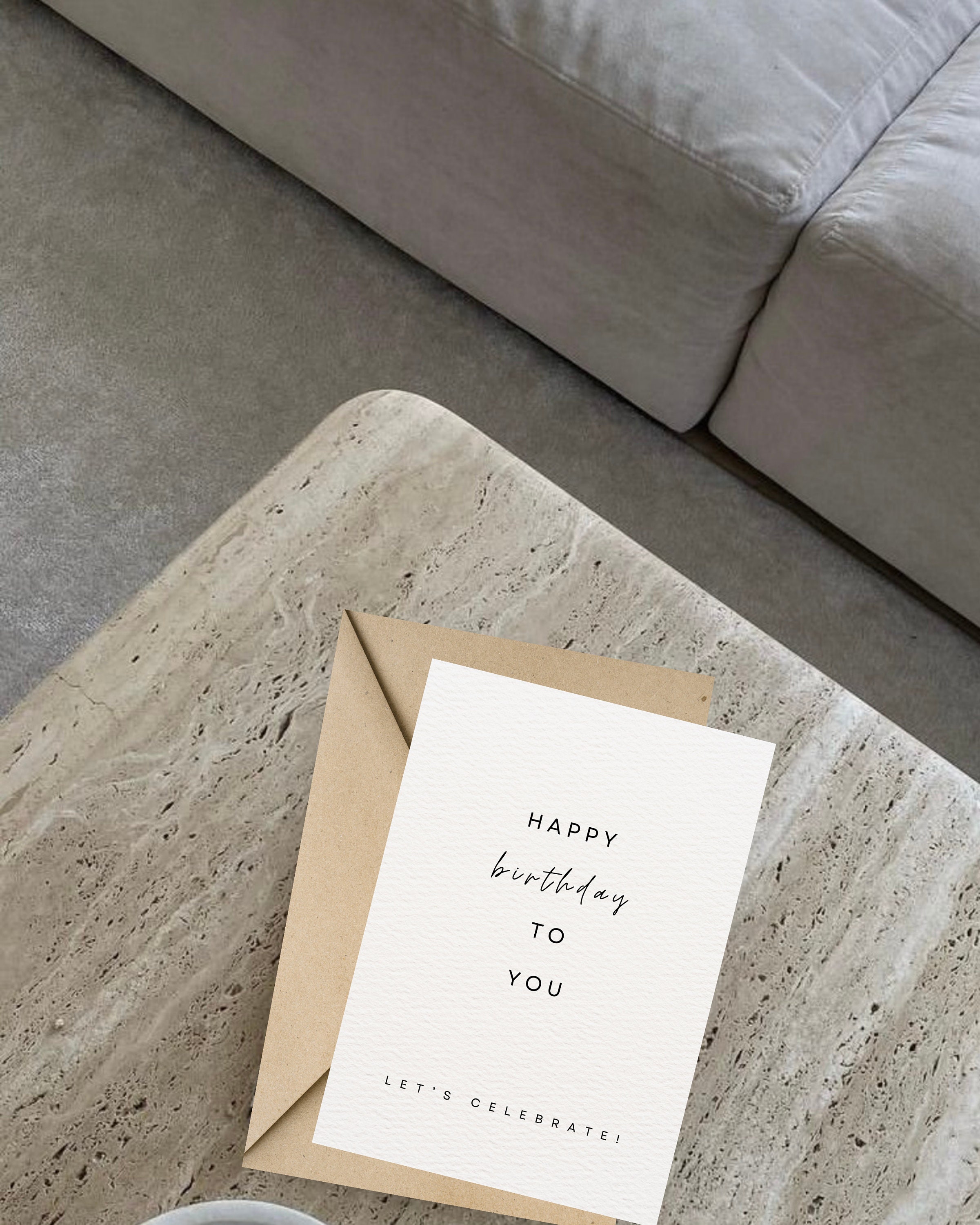 Minimalistic Birthday Card Digital Printable, Simple Elegant Birthday ...