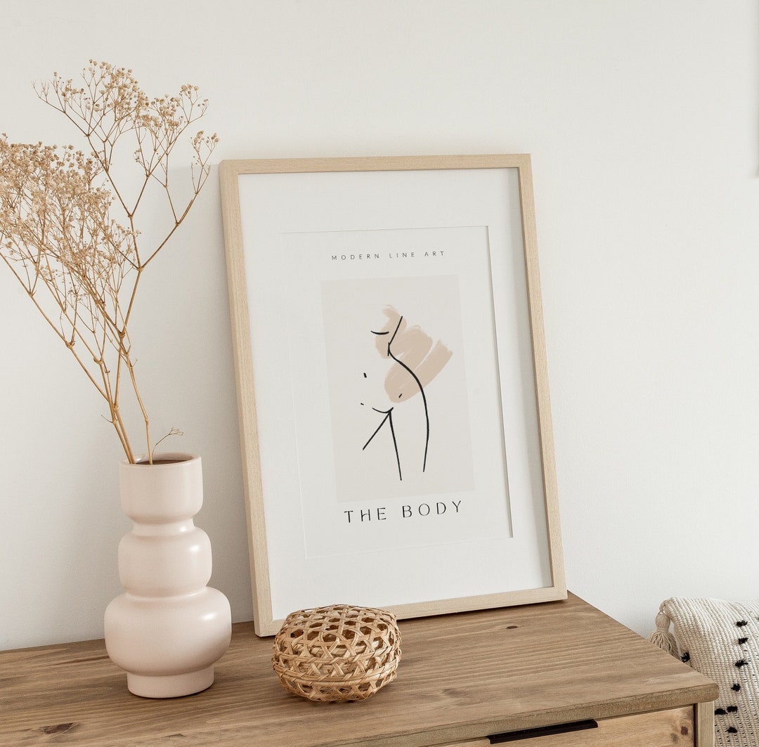 Body Lines Minimalistic Poster, Body Art, Female Body Print, Minimalist ...