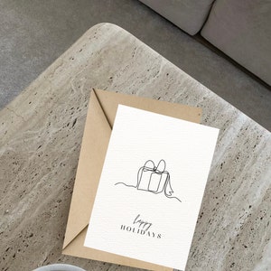 Digital Minimalistic Happy Holidays Christmas Card, Simple and Blank ...