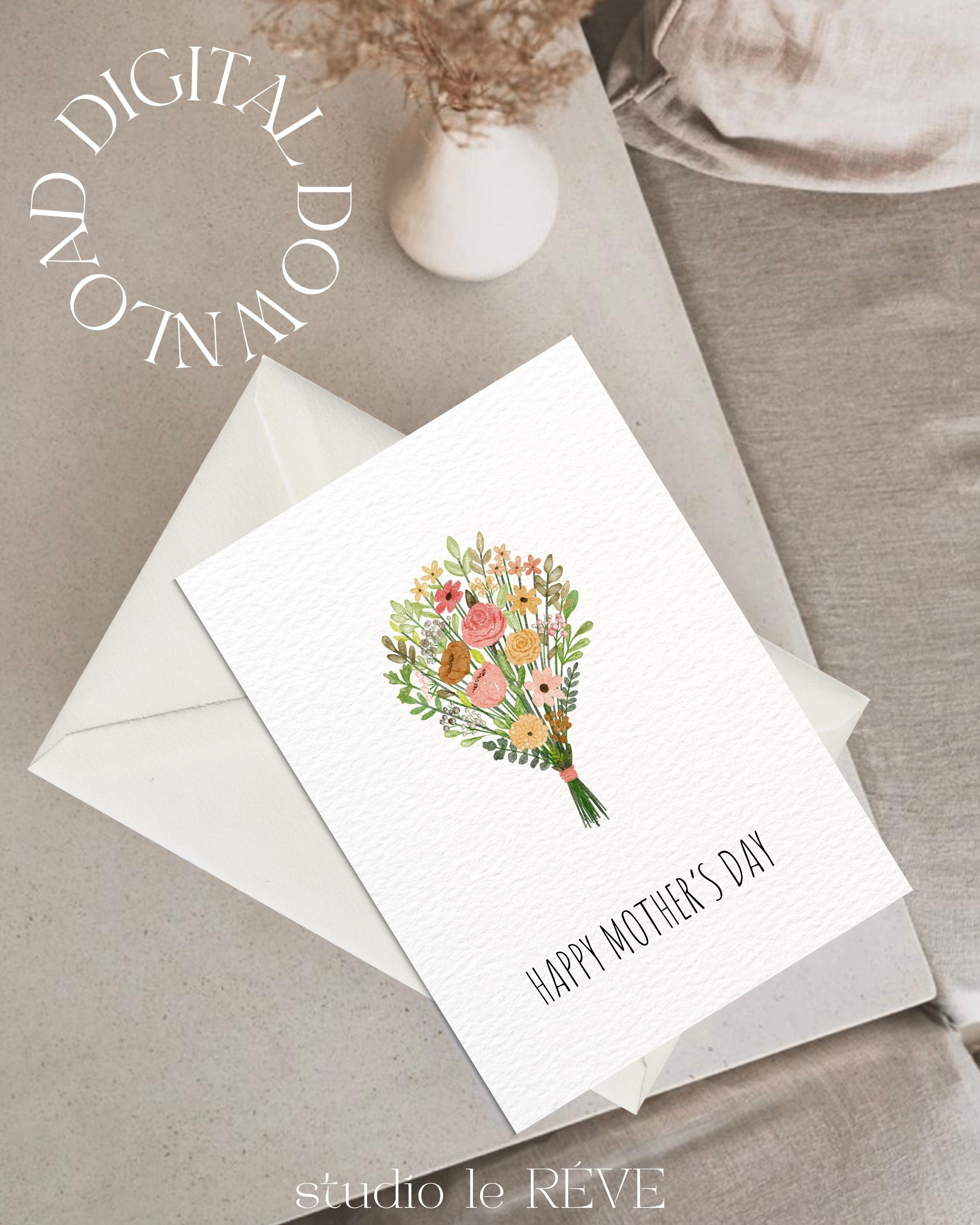Happy Mother's Day Printable Card, Digital Mothers Day Card, Greeting ...