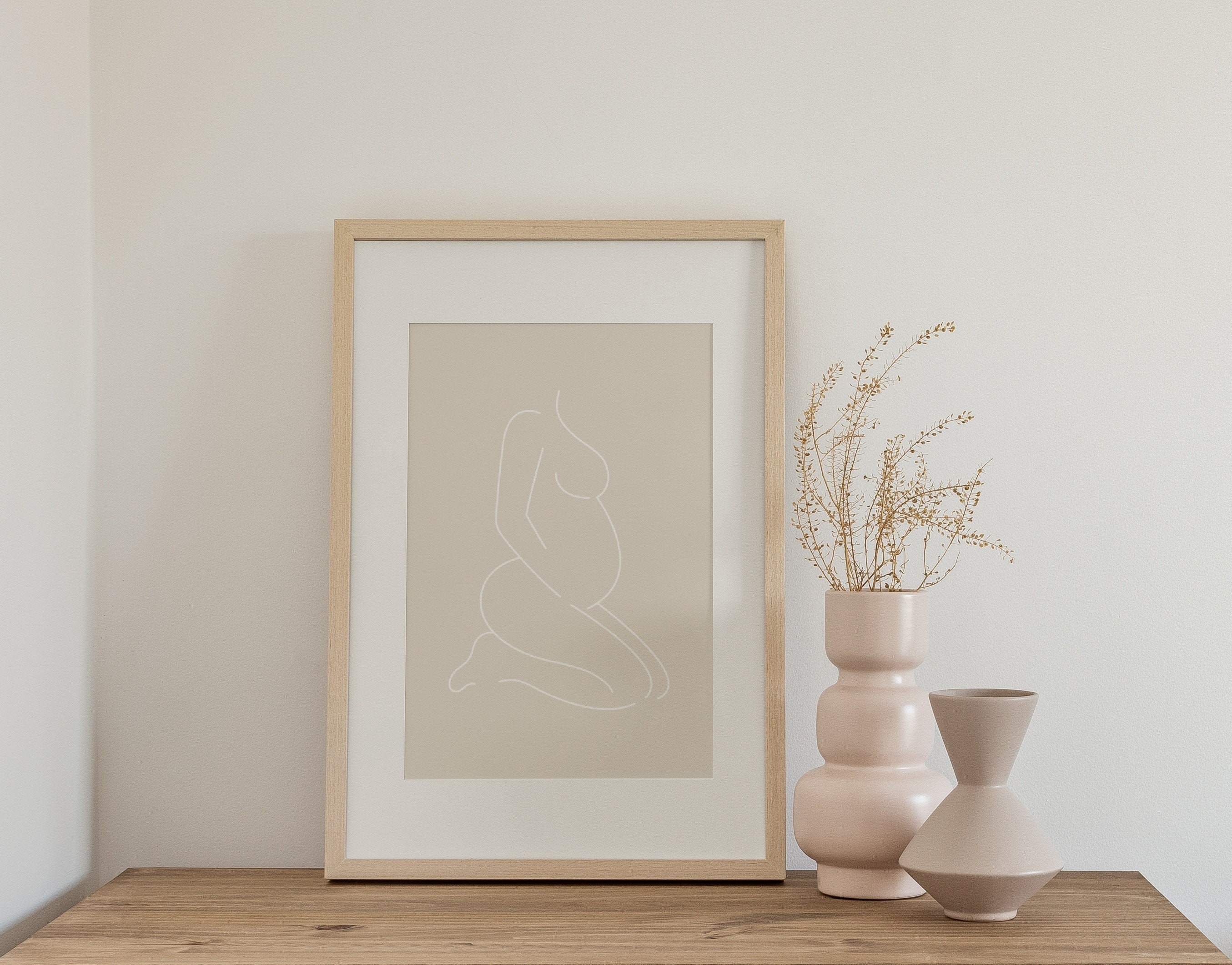 Minimalistic Pregnant Line Art Poster, Pregnancy Print, Maternity Print ...