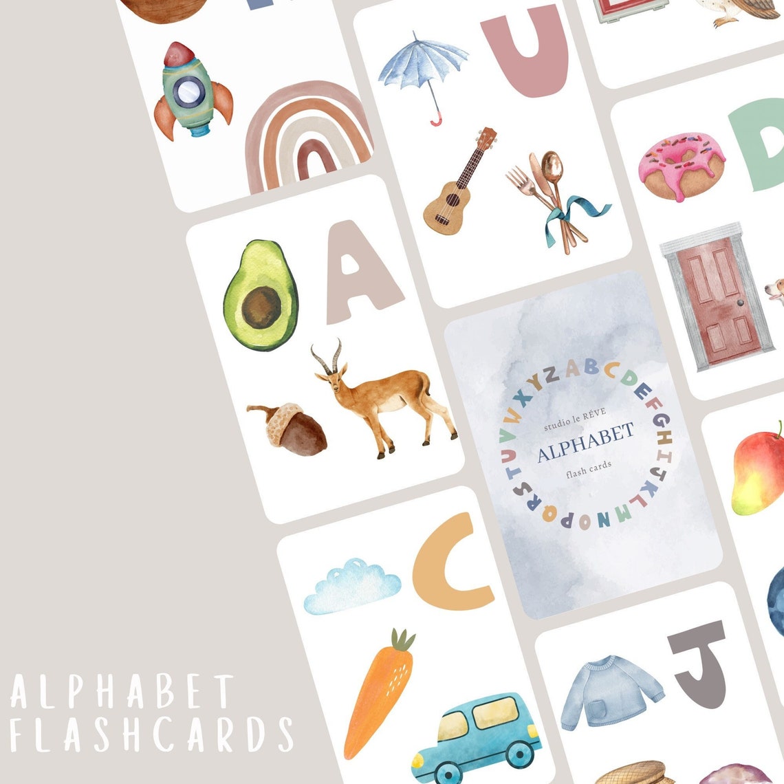 Printable Alphabet Flash Cards, Classroom Decor, Toddlers Preschool ...