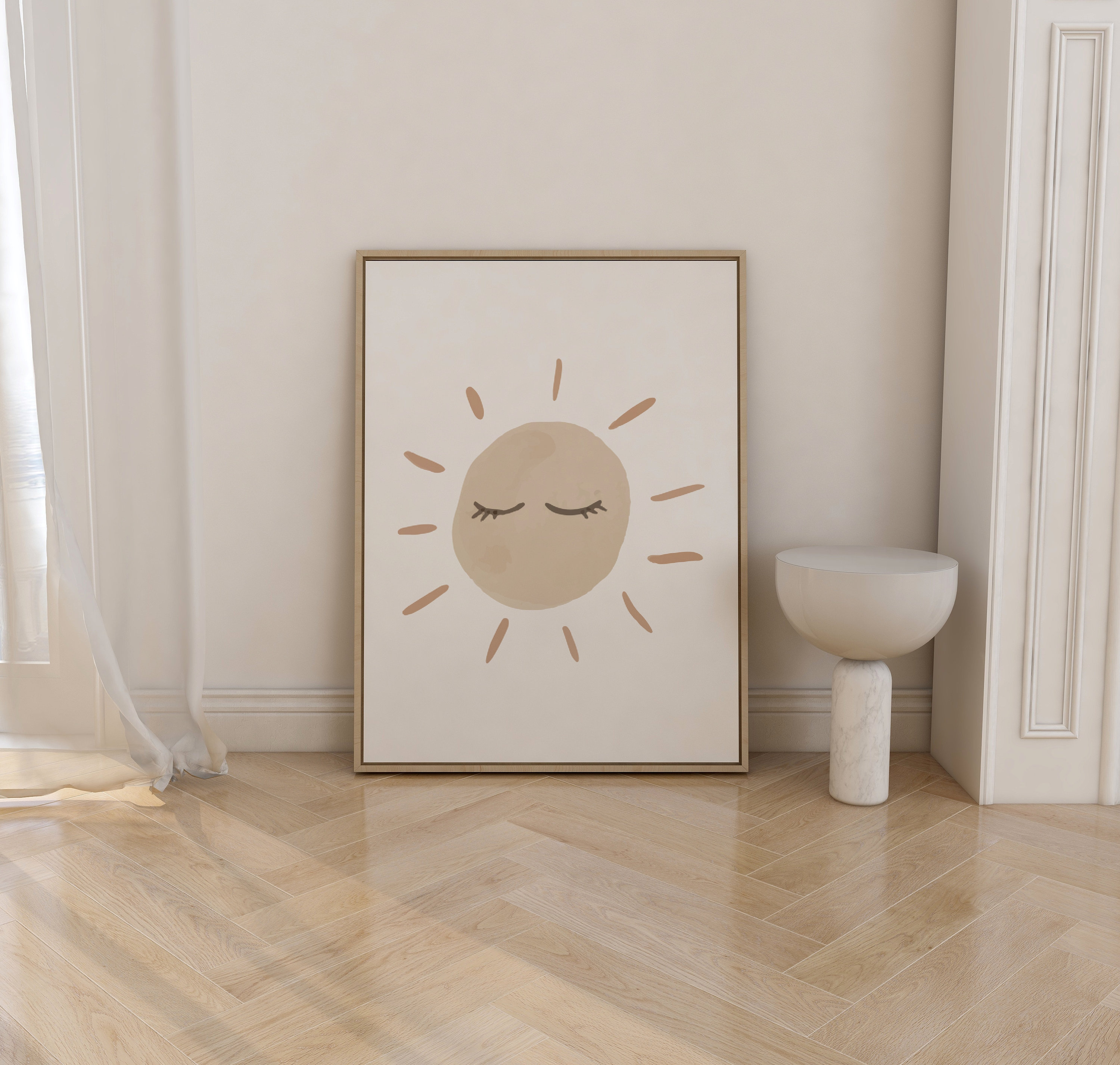 Boho Sun Poster Nursery Print, Digital Wall Print for Kids Room, Gender ...