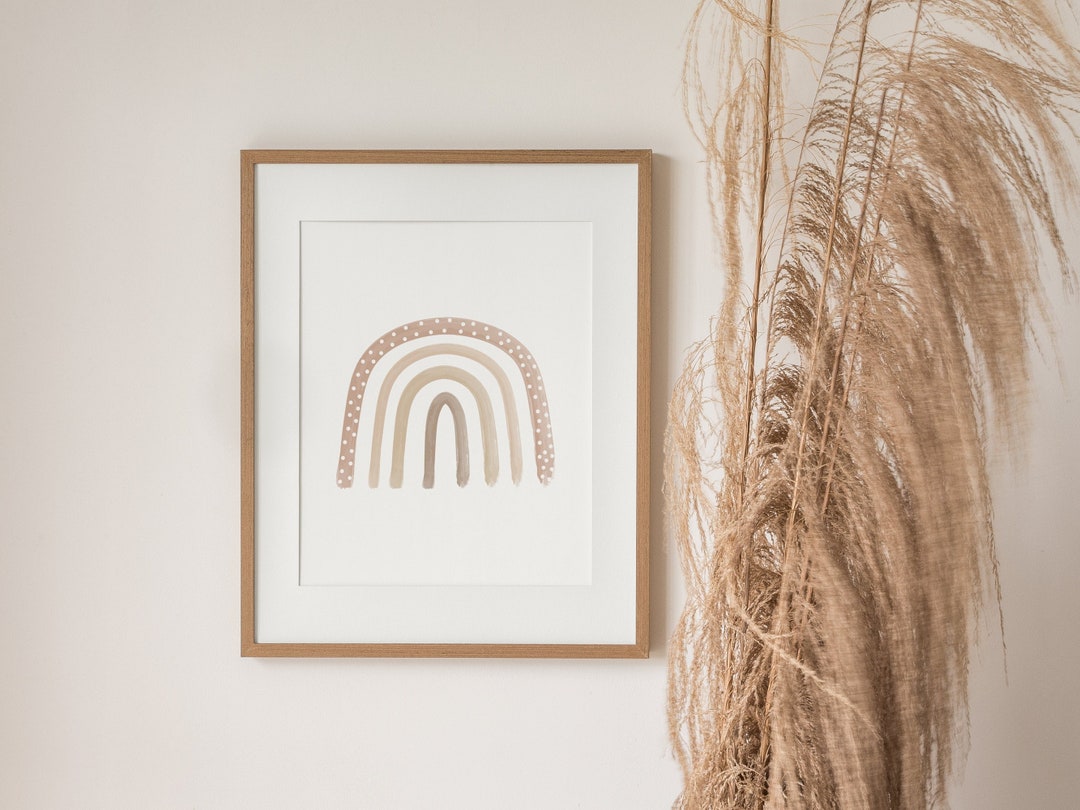 Watercolor Rainbow Poster, Neutral Rainbow Wall Art, Bohemian Nursery ...