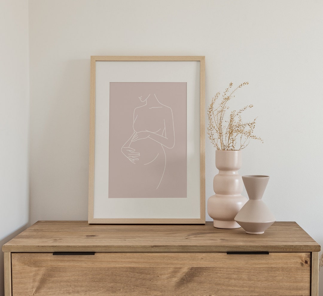Minimalist Maternity Poster, Pregnancy Wall Art, Modern Baby Bump Print ...