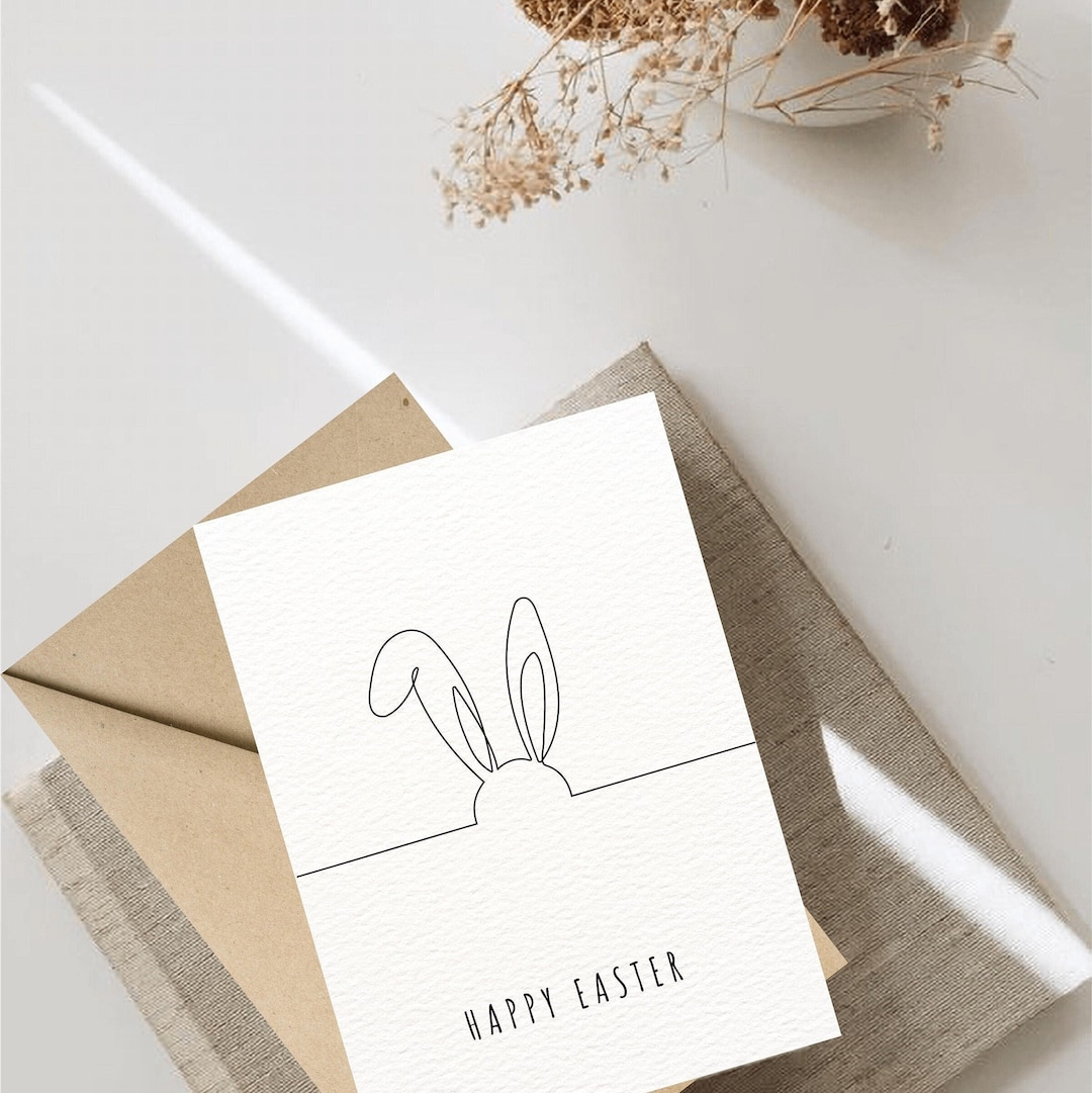 Minimalistic Easter Card, Printable Easter Card, Happy Easter Greeting ...