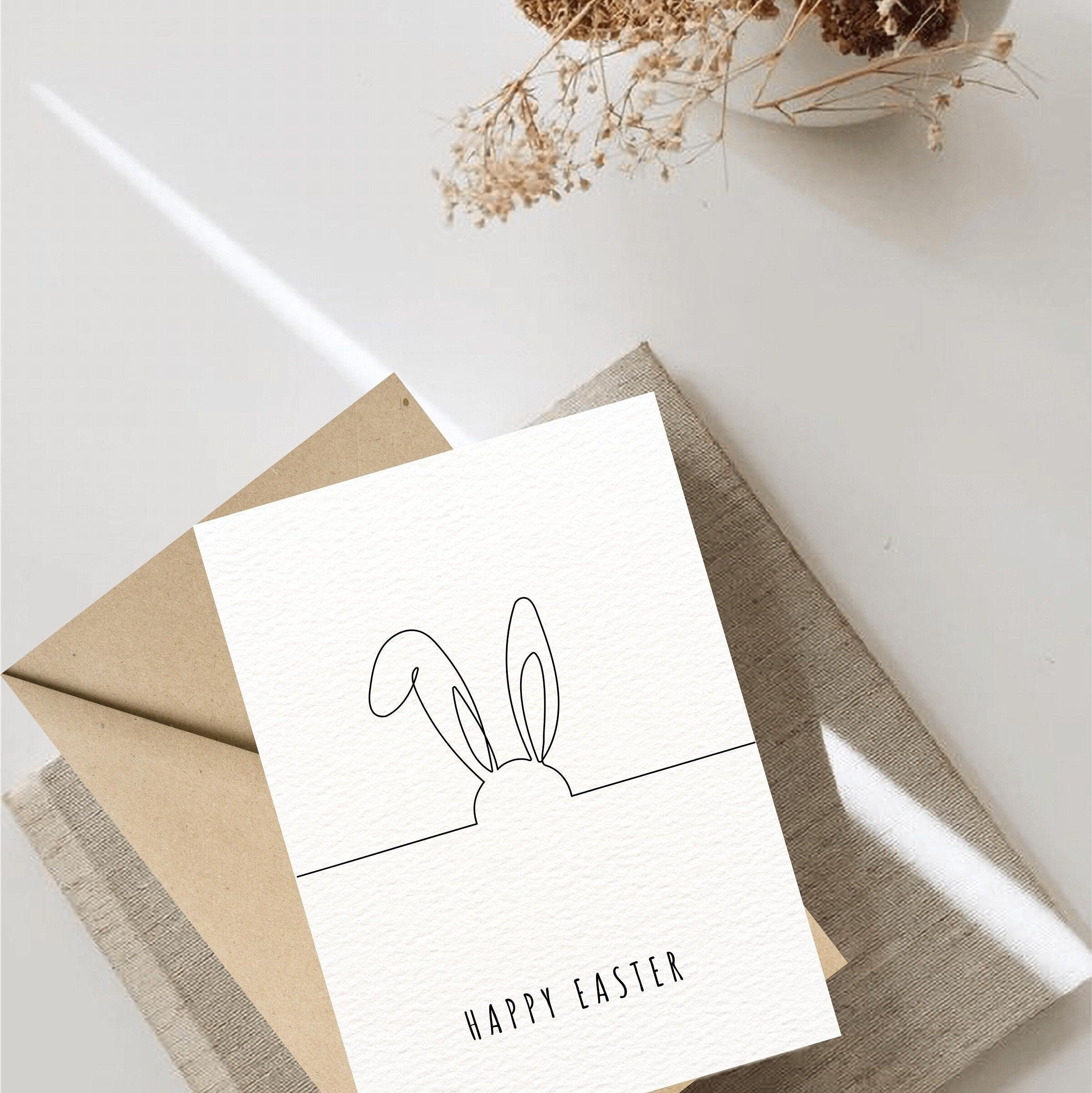 Minimalistic Easter Card, Printable Easter Card, Happy Easter Greeting ...