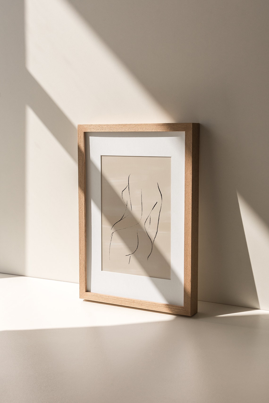 Woman Body Line Art, Beige Line Print, Digital Print,minimalistic ...