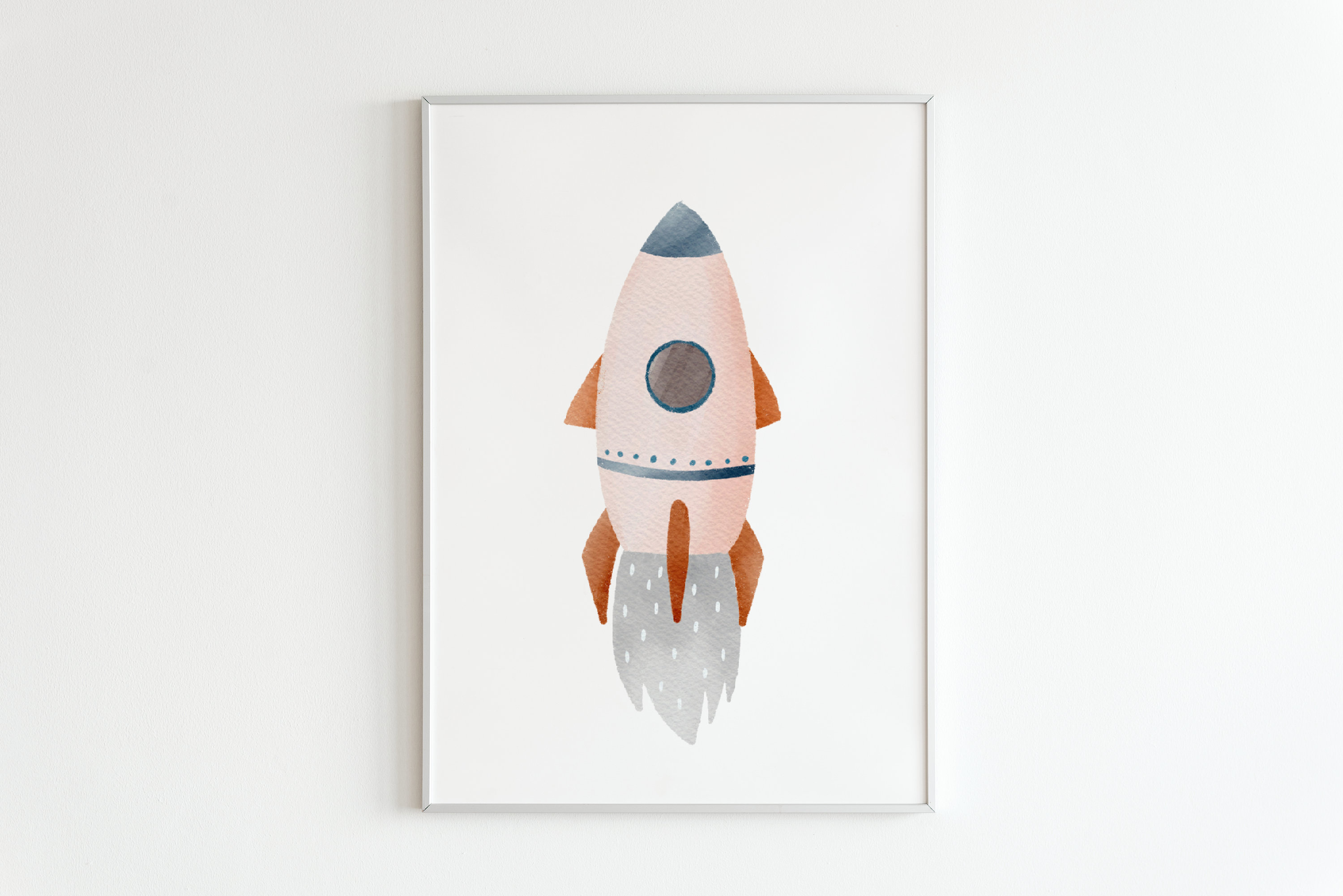 Space Print, Printable Rocket Wall Art, Beige Wall Art, Kids Room Art ...