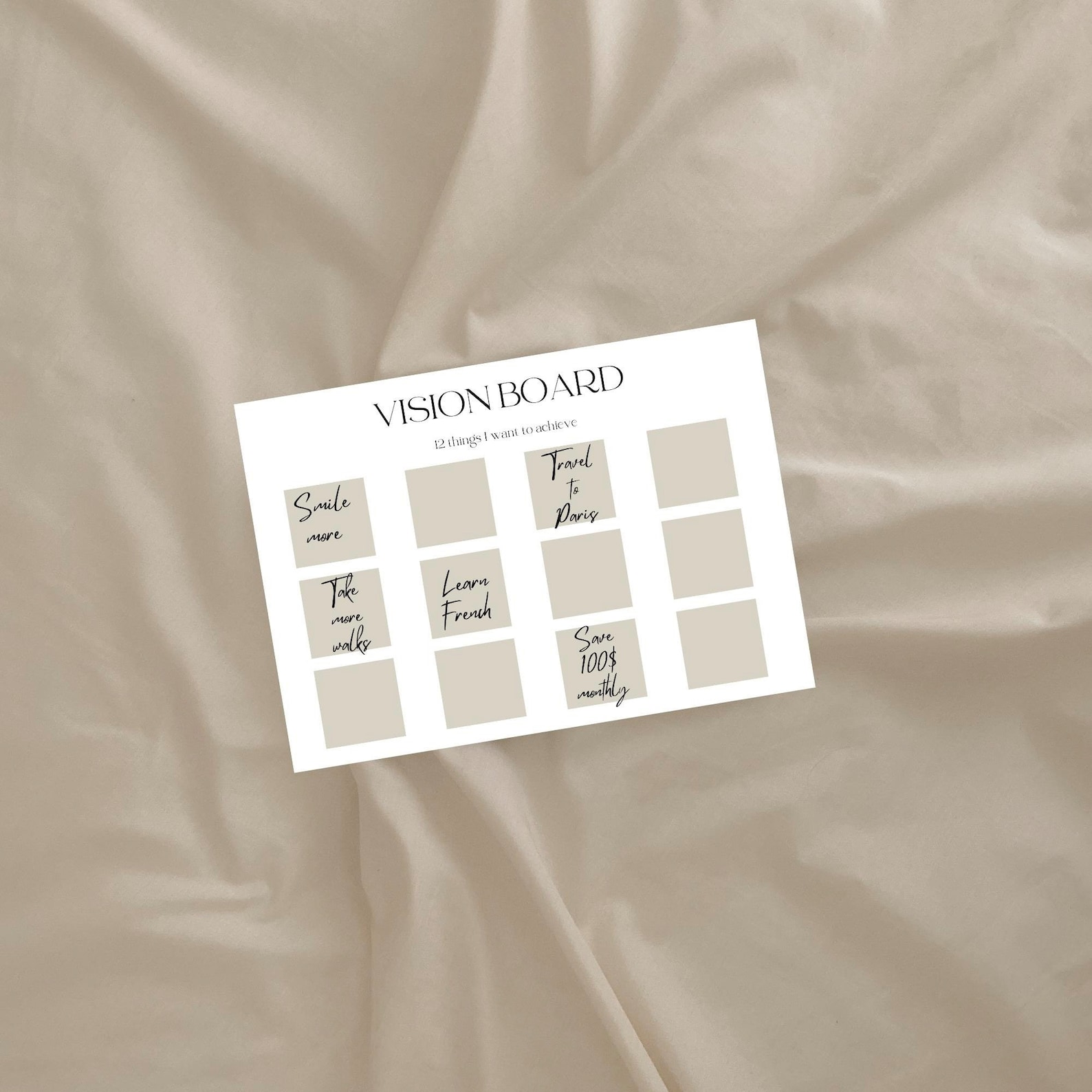 Vision Board Printable, Vision Board Planner, Simple Minimalistic ...