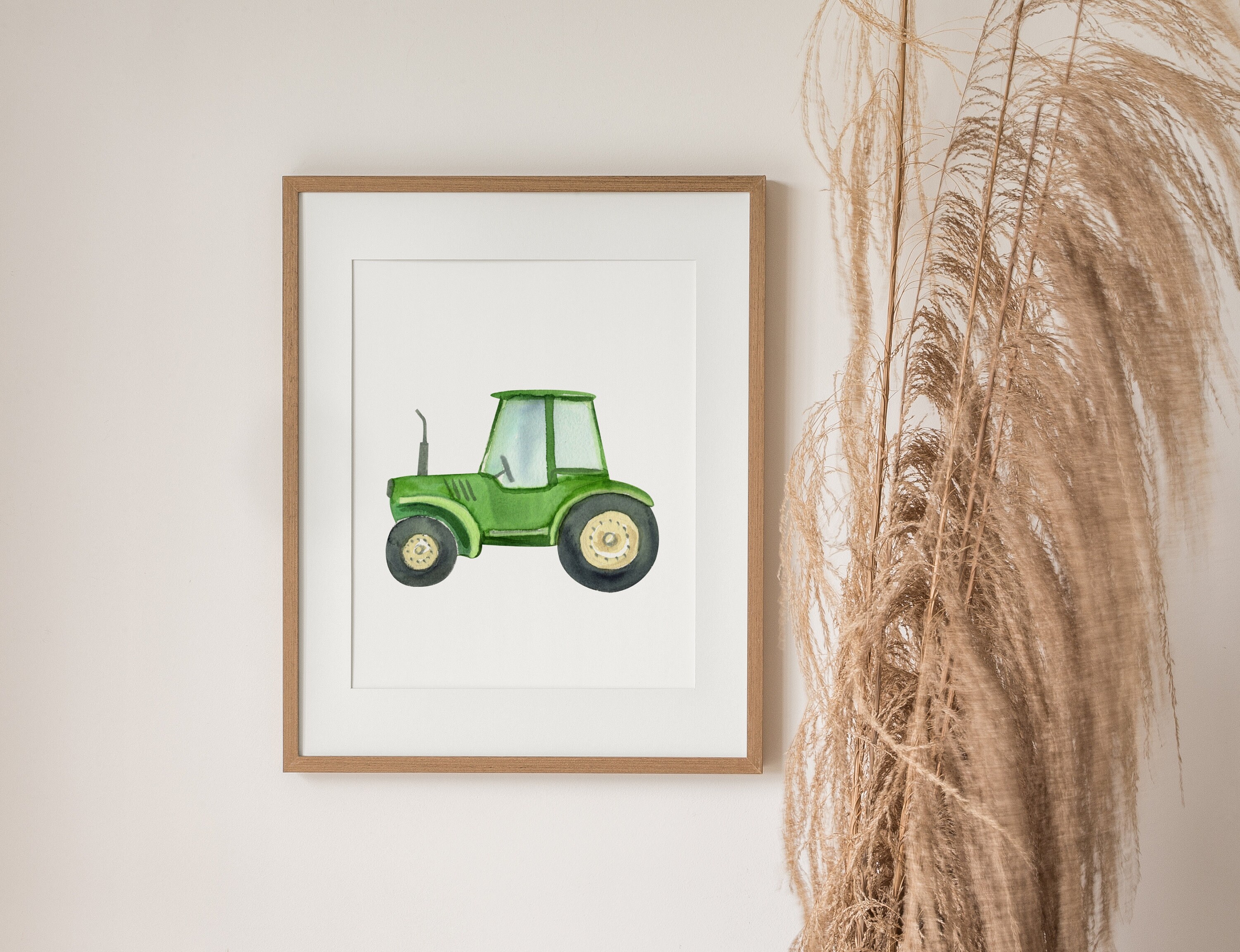 Printable Tractor Kids Wall Art Minimalistic Green Tractor - Etsy