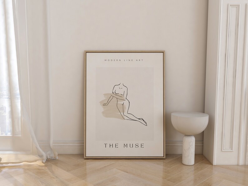 Body Lines Wall Art, Female Body Line Drawing, Abstract Line Drawing ...