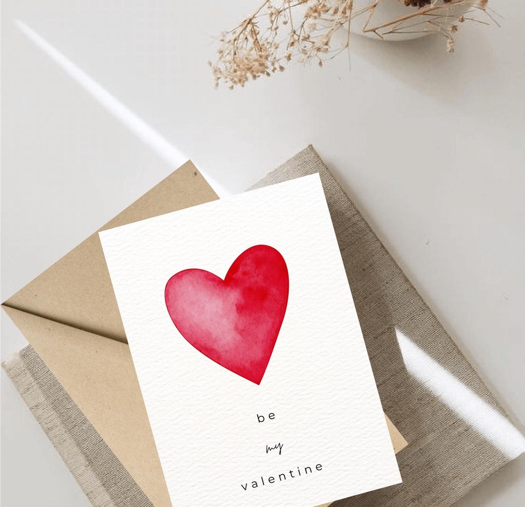 Be My Valentine Printable Romantic Valentine's Day Card, Gift for Him ...