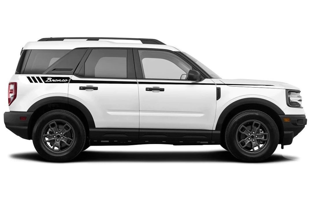 2021+ Ford Bronco SPORT Side Graphic Decal W/bronco Script MATTE BLACK ...