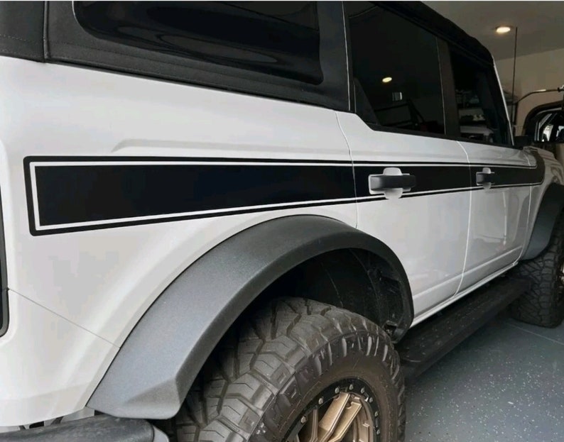 2021+ Ford Bronco Retro Side Stripe Graphic Decal MATTE BLACK - Etsy