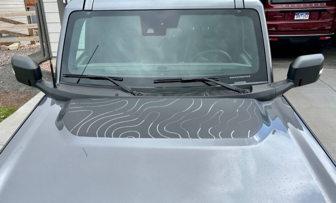 2021 2022 2023 2024 Ford Bronco Hood Graphic Decal. Topographic Map ...