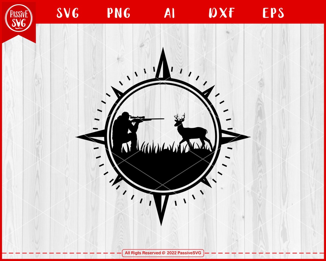 Compass 02 Deer Hunting Svg, Deer Svg, Deer Head Svg, Animals Svg ...