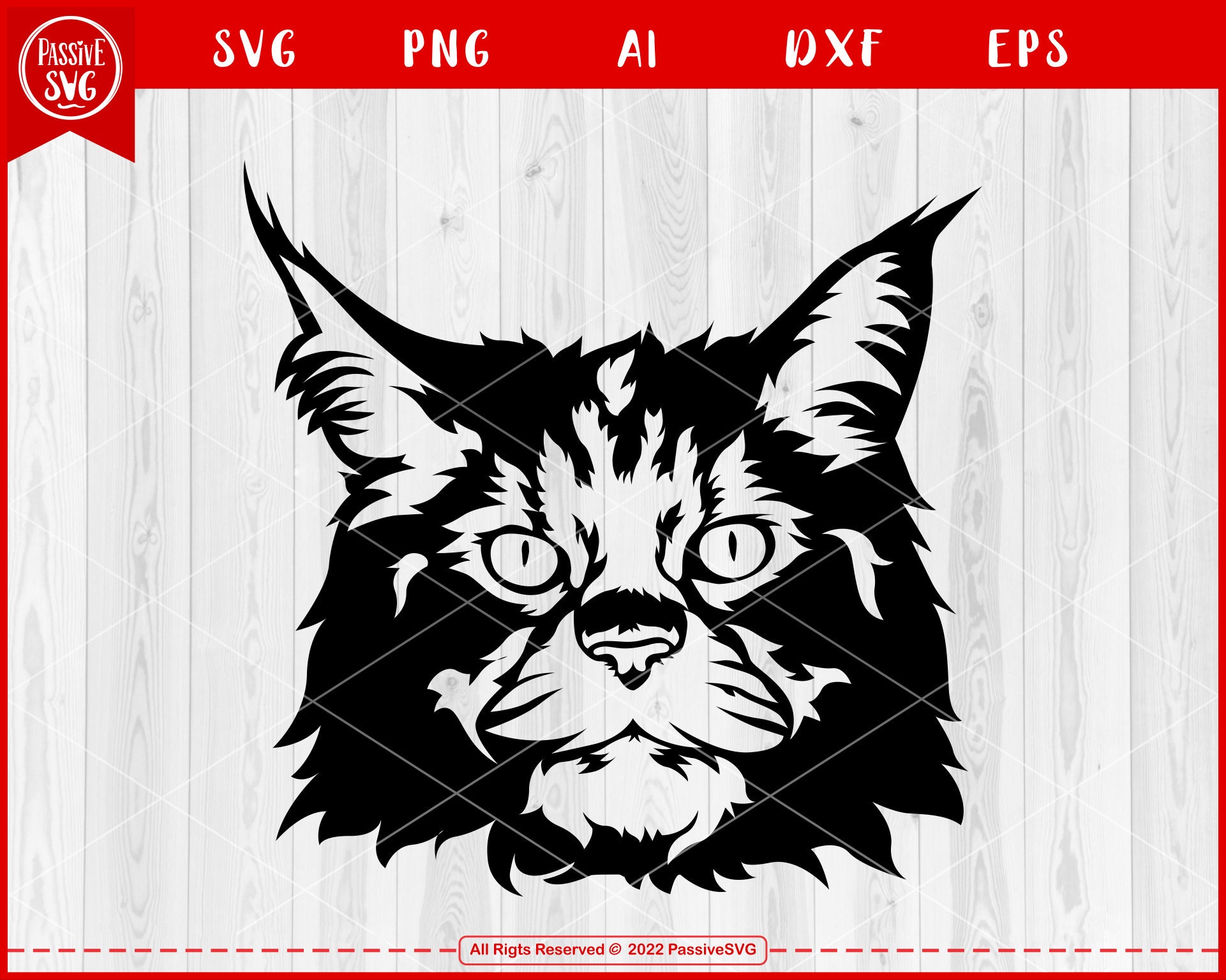 Maine Coon Cat Svg 02, Main Coon Clipart, Cat Silhoeutte, Kitten Svg ...