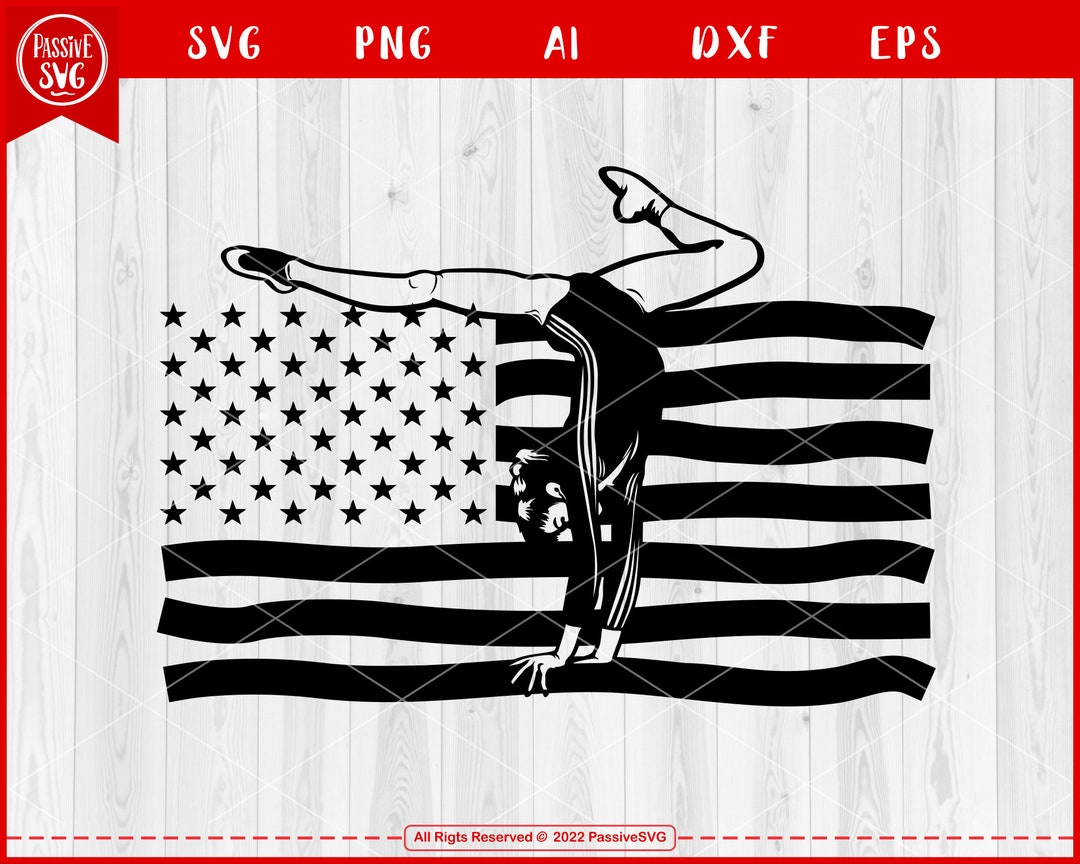 USA Flag Gymnastics Svg File, Gymnast Svg, Dance Svg, Gymnastics Mom ...
