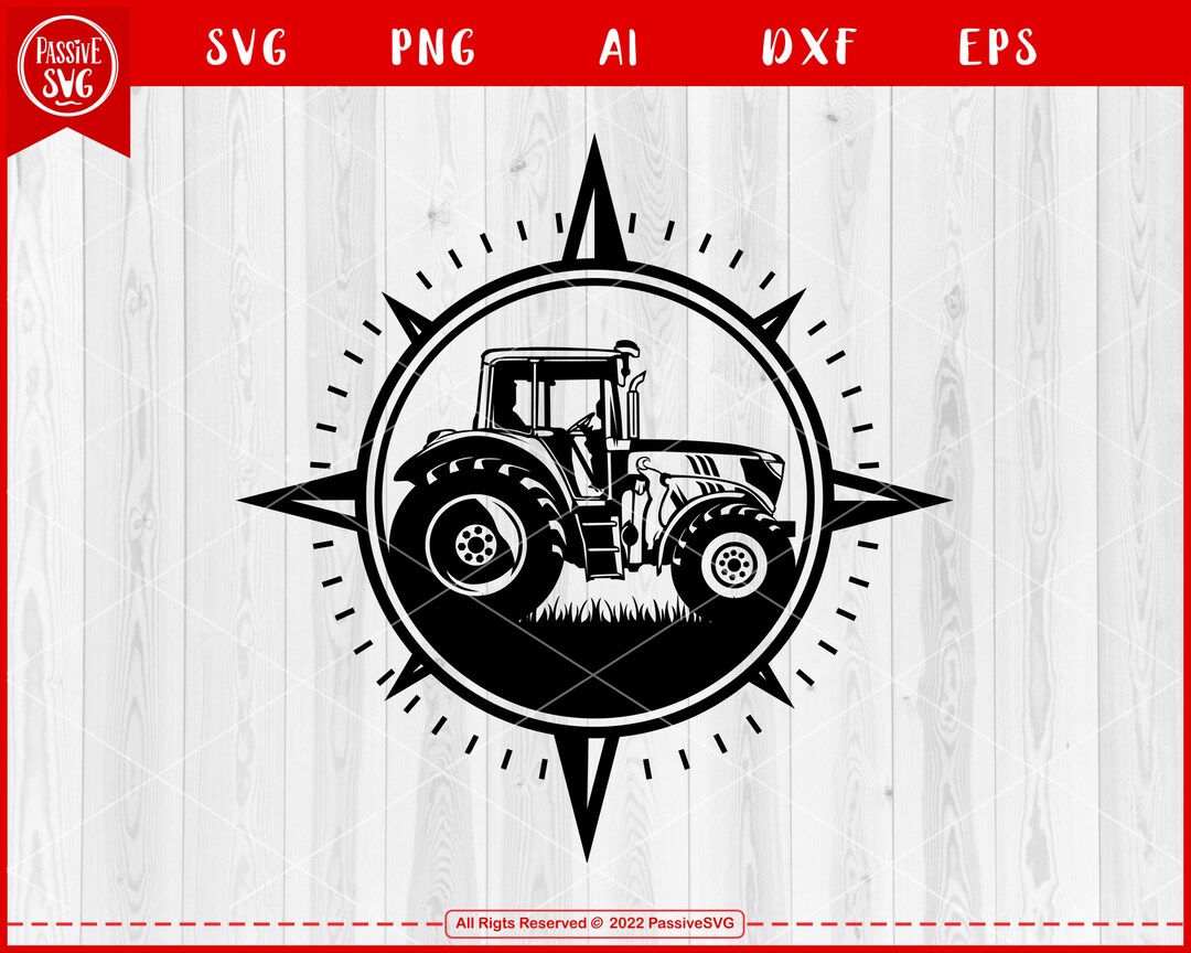 Compass Tractor Svg Files, Farm Tractor Svg, Tractor Clipart, Farm Life ...