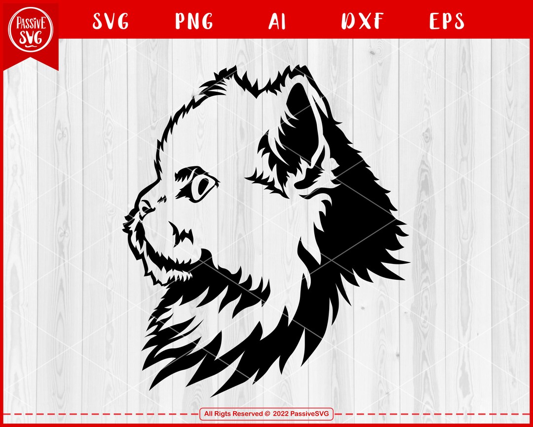 Persian Cat Svg #04, Persian Cat Clipart, Persian Cat Art, Kitten Svg ...