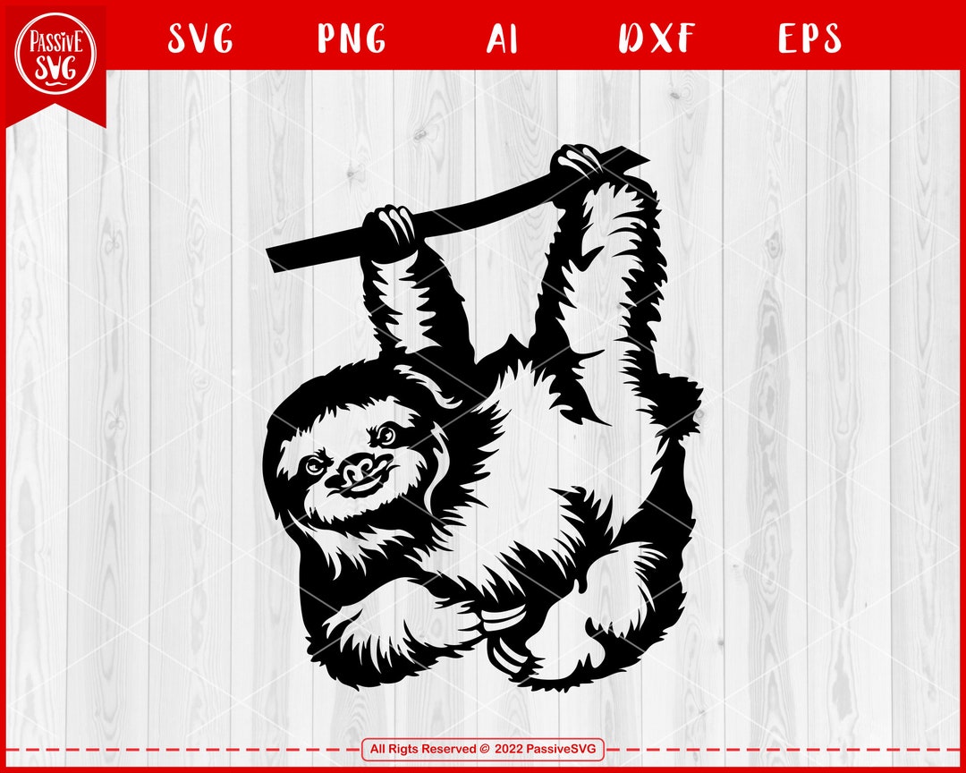 02 Sloth Svg, Cute Sloth Svg, Sloth Png, Sloth Cut File, Animals Svg ...
