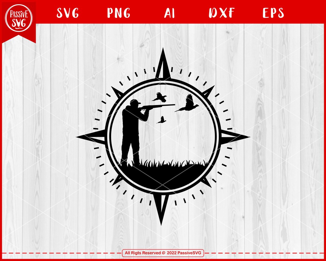 Compass 02 Pheasant Svg File, Hunting Svg, Hunting Clipart, Bird ...
