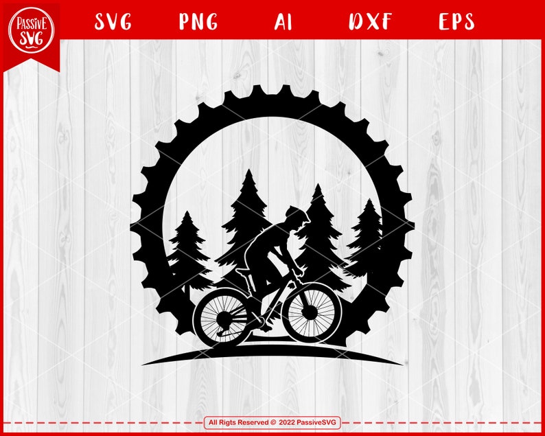 Logo Mountain Bike Svg Pine Trees, Mtb Svg, Mountain Bike Clipart, Bike ...