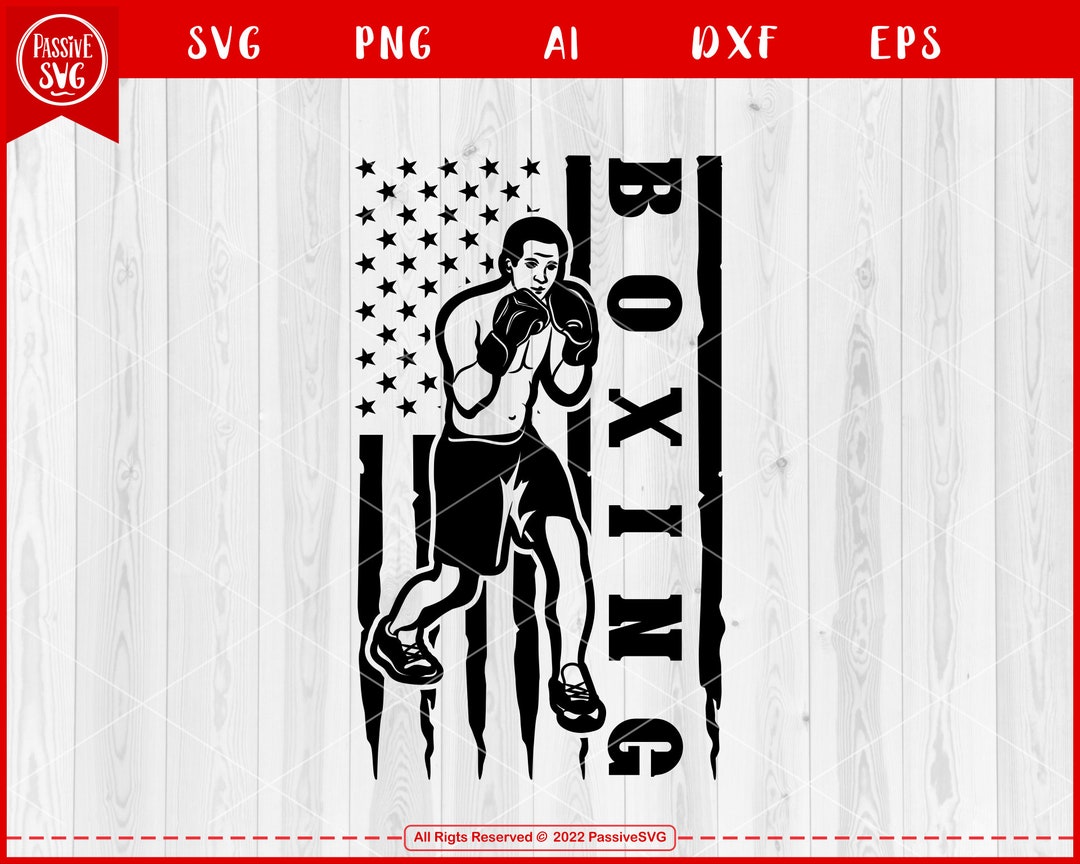 Patriotic USA Flag Boxing Svg, Boxer Svg, Boxing Clipart, Boxing ...