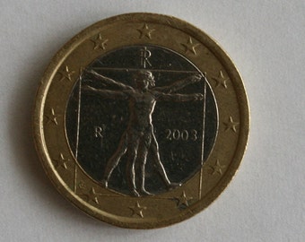 1 Euro Italian Da Vinci 2003 Coin - Etsy