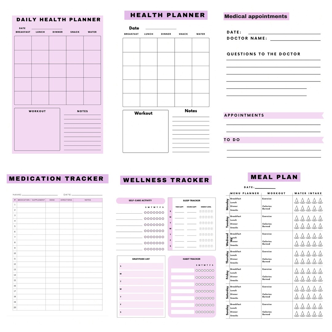 Planificador diario de salud - Etsy México