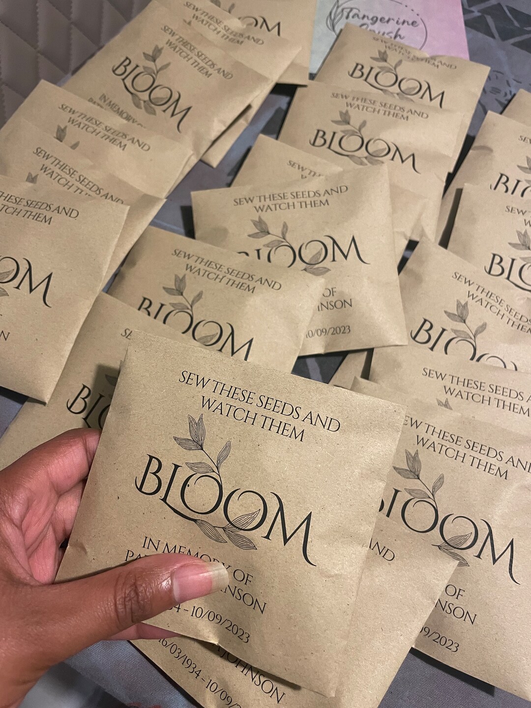 10 Personalised bloom Wildflower Funeral Favours - Etsy UK