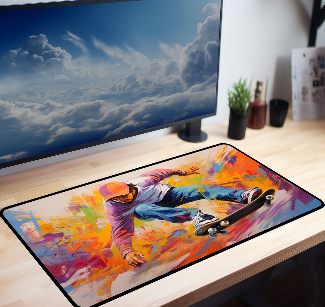 Skateboard Art Desk Mat Colorful Mousepad Cute Accessories - Etsy