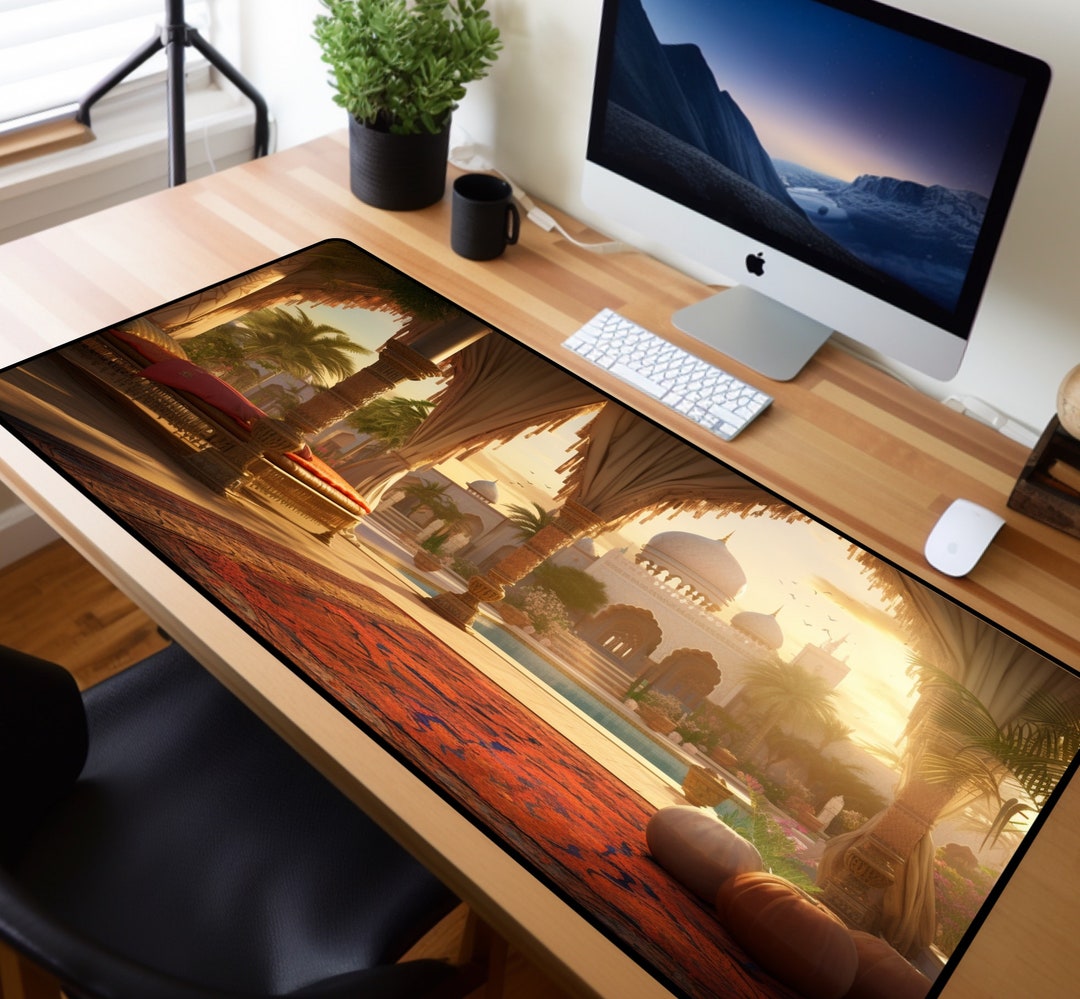 Taj Mahal View Desk Mat, Poolside Mousepad, Cute Accessories, Aesthetic ...