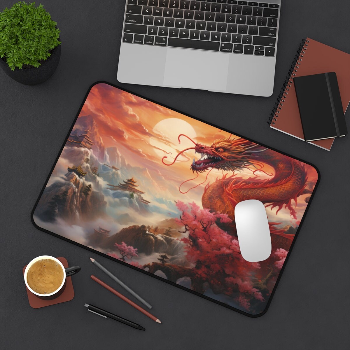 Dragon Desk Mat, Chinese Dragon Mousepad, Cute Accessories, Aesthetic ...