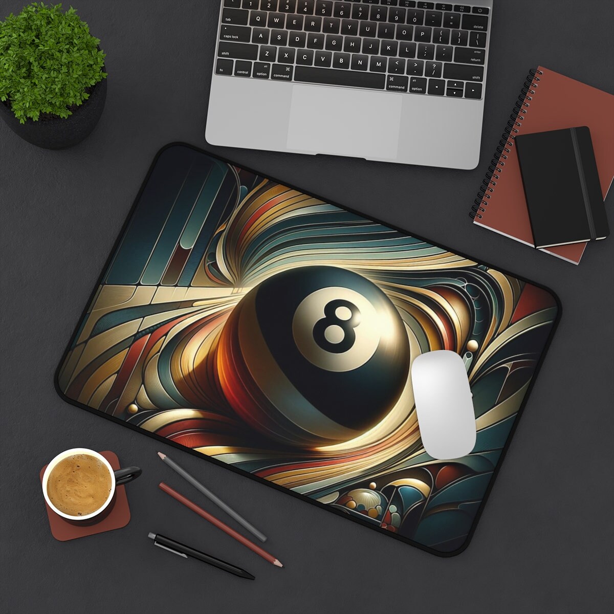 Eight Ball Desk Mat Billiards Mousepad Cute Accessories - Etsy