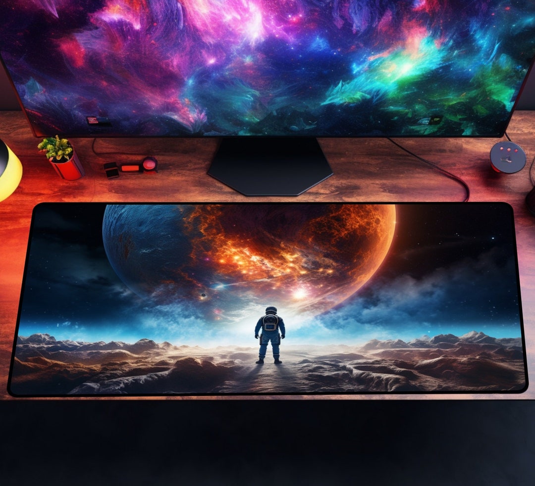 Astronaut Desk Mat, Fantasy Planet Mousepad, Cute Accessories ...