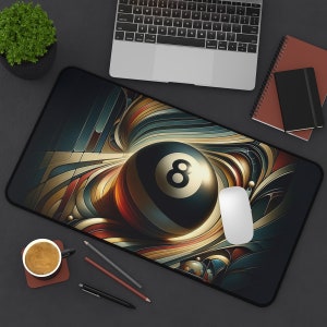 Eight Ball Desk Mat Billiards Mousepad Cute Accessories - Etsy