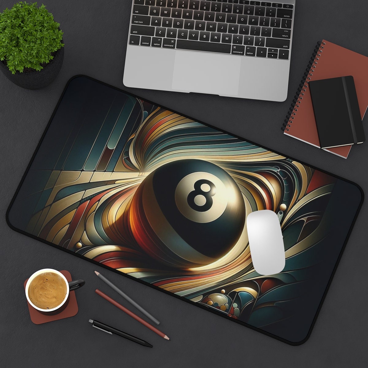 Eight Ball Desk Mat Billiards Mousepad Cute Accessories - Etsy