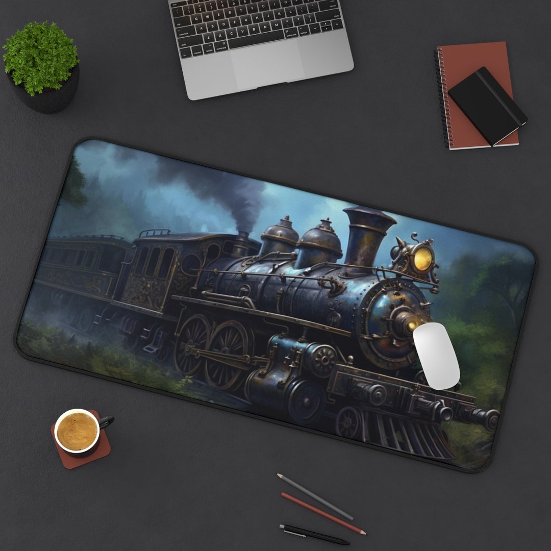 Steampunk Train Desk Mat, Mousepad, Desk Accessories, Desk Decorations ...