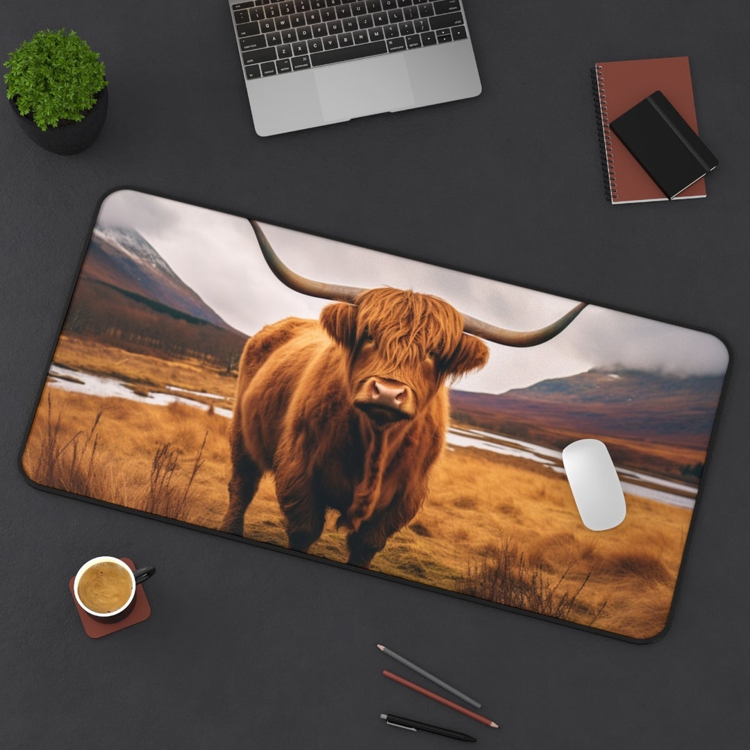 Highland Cow Desk Mat, Mousepad, Desk Accessories, Desk Decorations ...