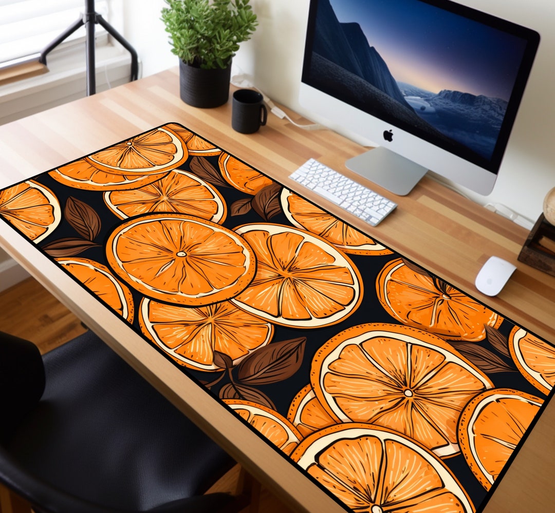 Orange Slice Desk Mat, Cartoon Fruit Mousepad, Cute Accessories ...