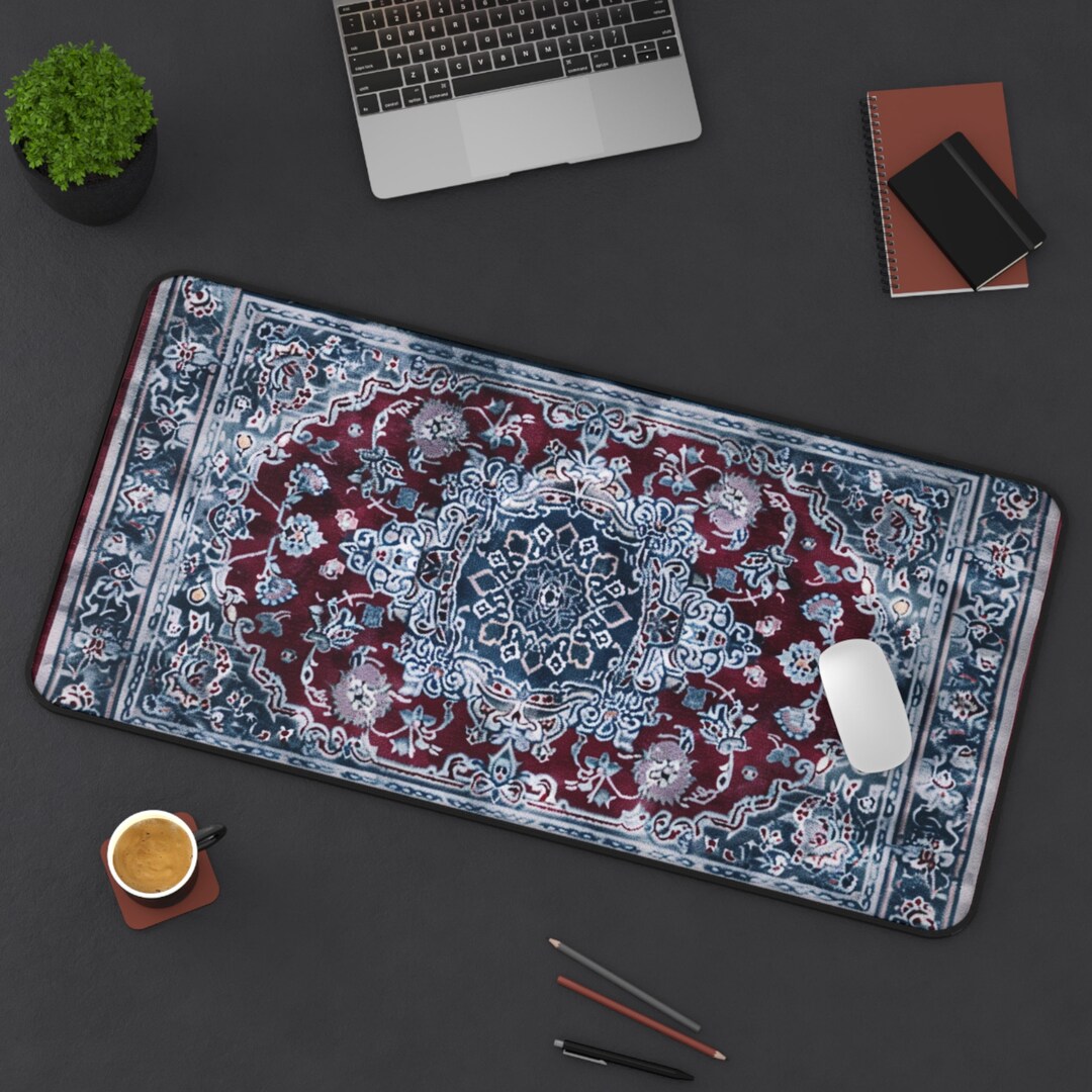 Persian Rug Desk Mat, Light Blue Mousepad, Cute Accessories, Aesthetic ...